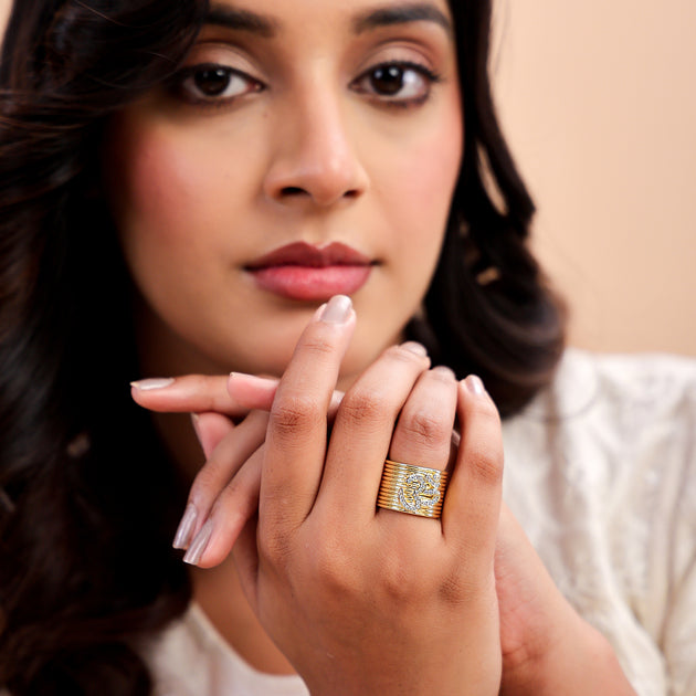 OM Broad Band Ring – Matree by Neha Wahi